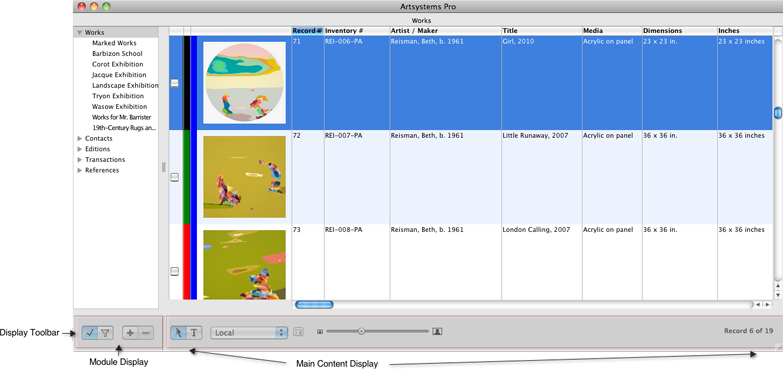 Main Content Display Toolbar
